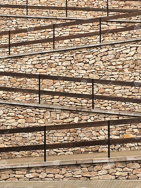 Stone Wall Access Ramp stock image. Image of switchback - 80264247
