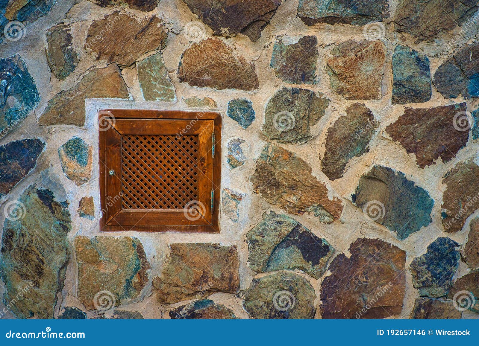 Stone Wall with an Air Vent Stock Photo - Image of brown, autumn: 192657146