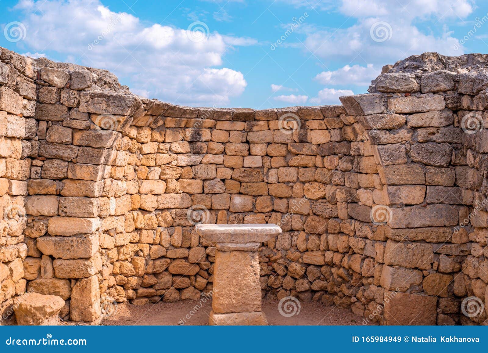 Stone Wall and Ancient Altar Stock Image - Image of antique, heritage ...