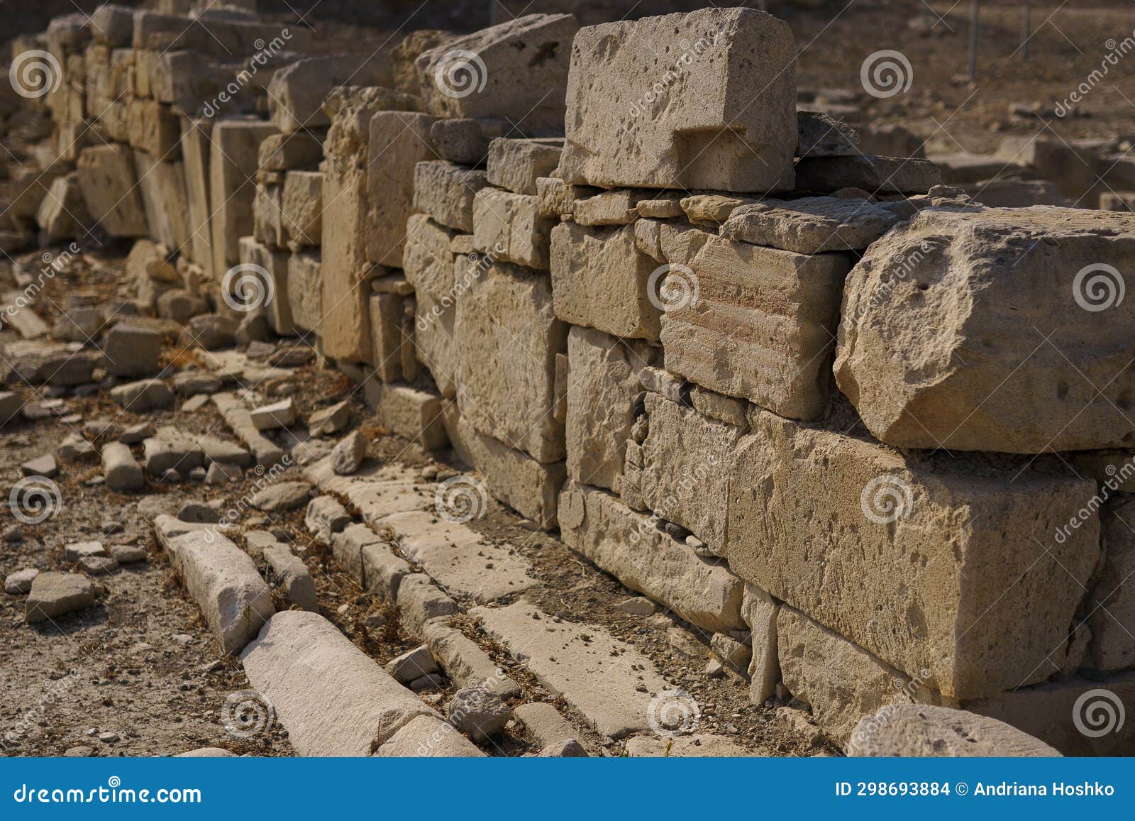 The Stone Wall of an Ancient City Stock Photo - Image of material ...
