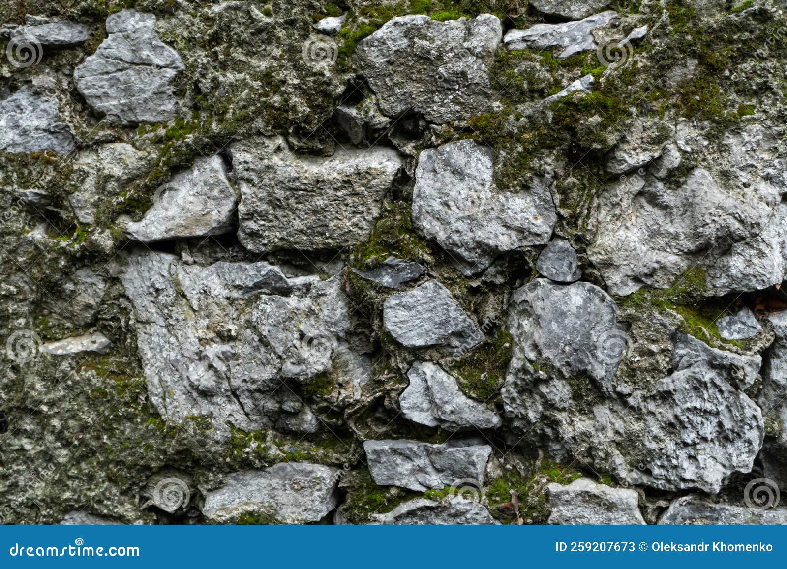 Stone Wall As a Background or Texture. Moldy Masonry. an Example of ...