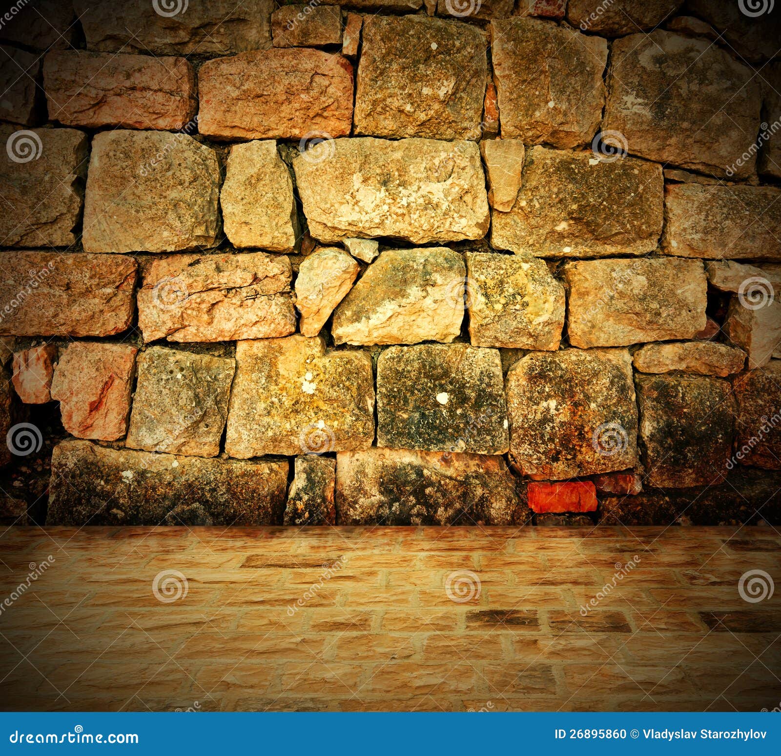 Stone wall background stock photo. Image of stone, cement - 26895860
