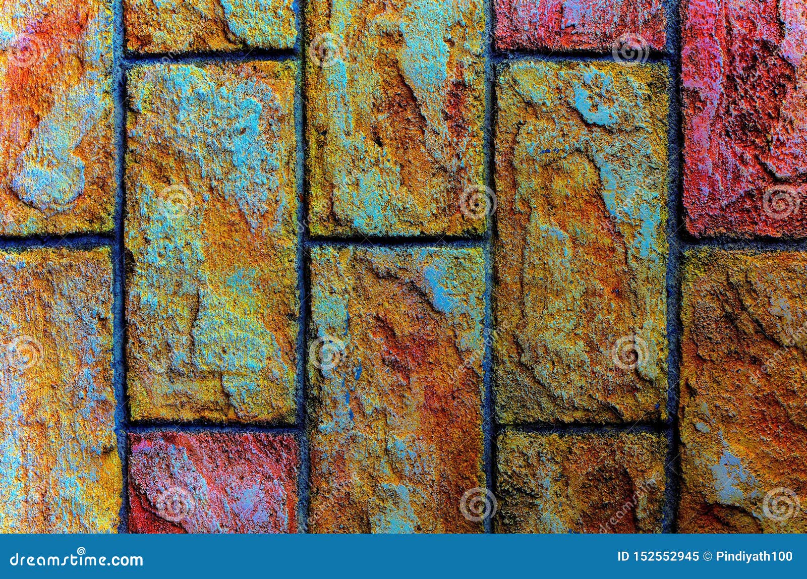 Stone Wall Background with Colorful Textures Stock Image - Image of ...
