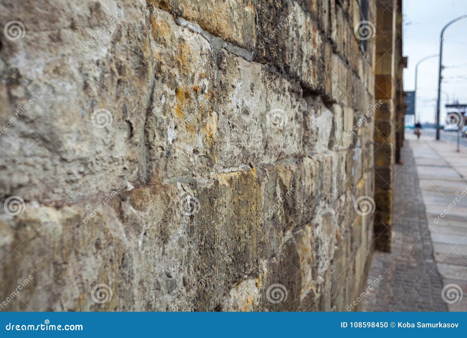 Stone Wall Background Wall Made of Cavern Rock Stock Photo - Image of ...