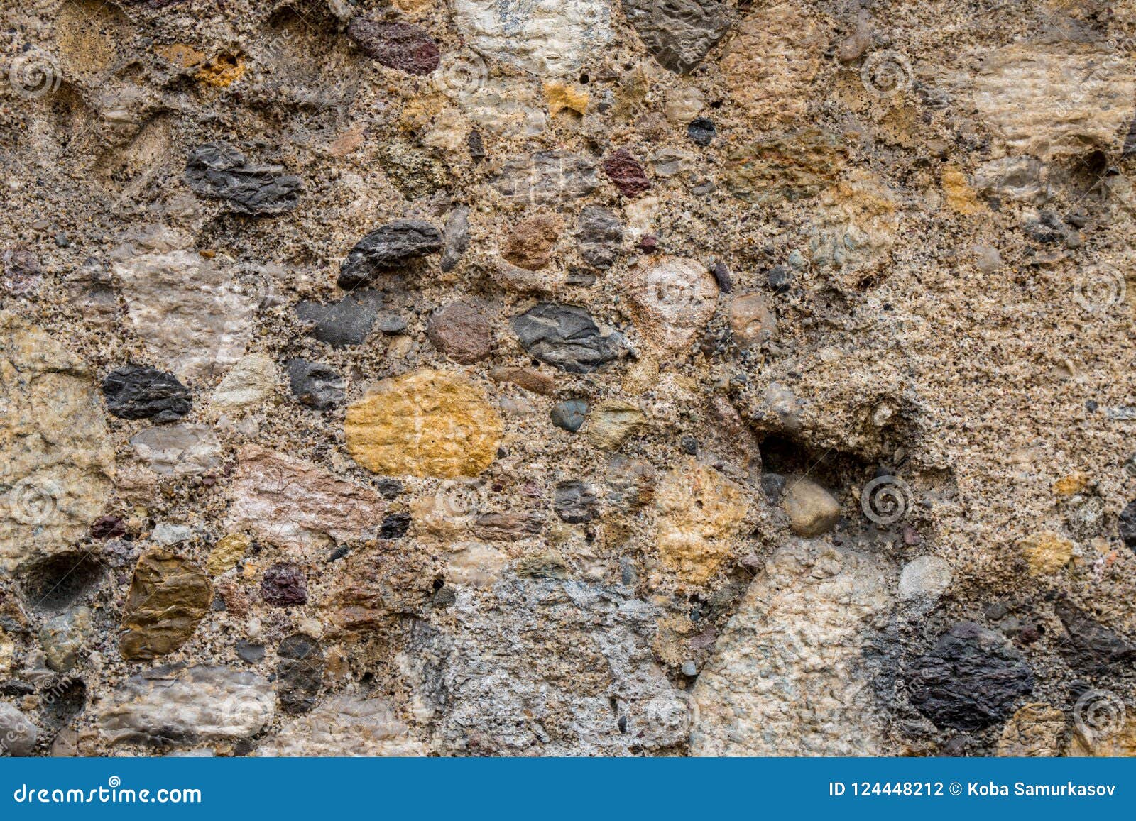 Stone Wall Background Wall Made of Cavern Rock Stock Photo - Image of ...