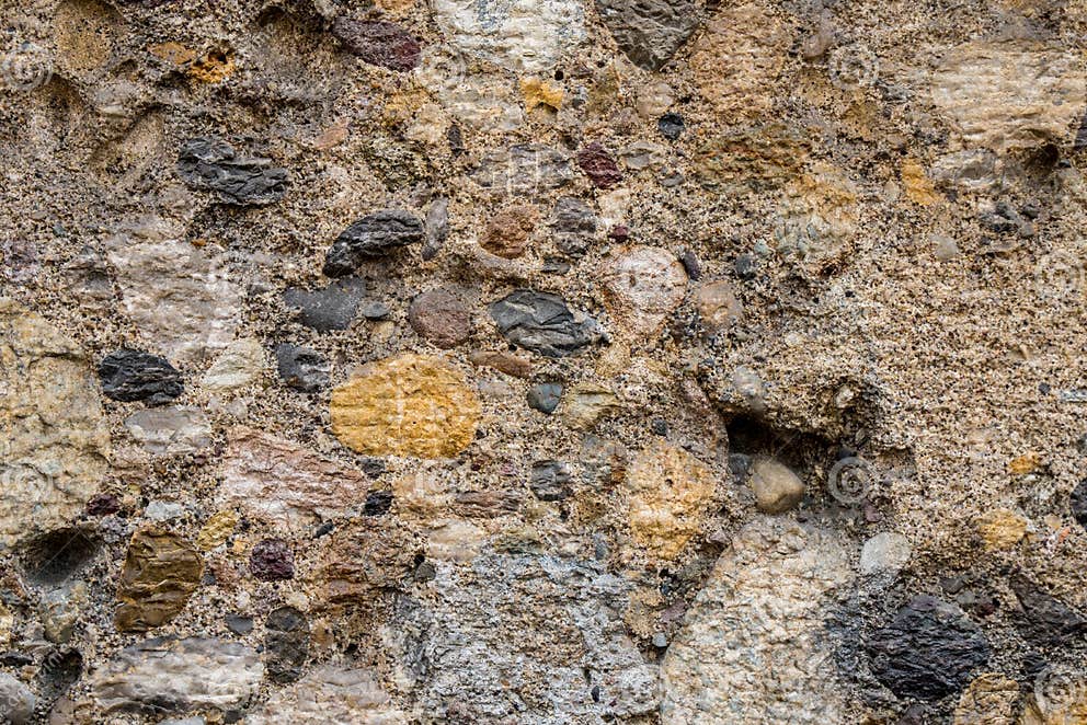 Stone Wall Background Wall Made of Cavern Rock Stock Photo - Image of ...