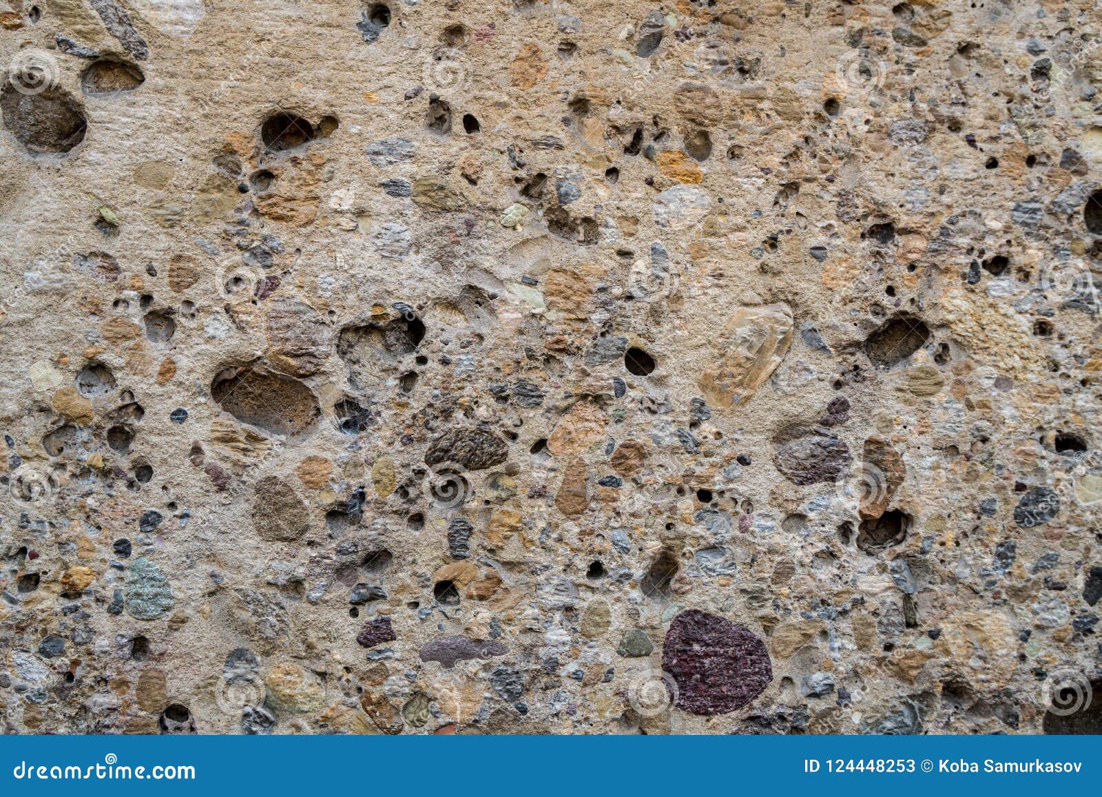 Stone Wall Background Wall Made of Cavern Rock Stock Image - Image of ...