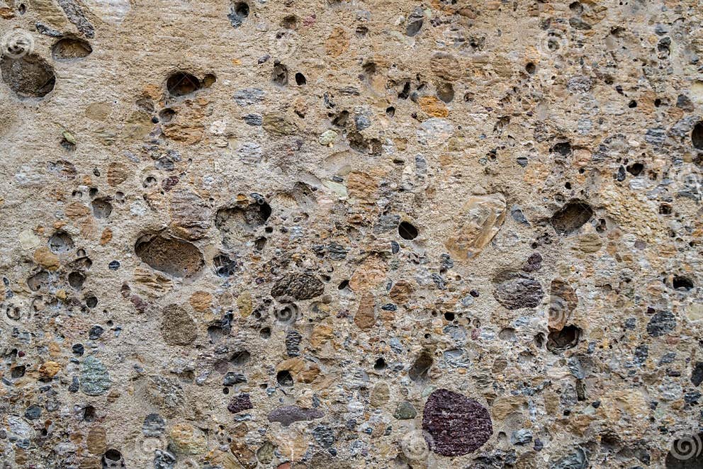 Stone Wall Background Wall Made of Cavern Rock Stock Image - Image of ...