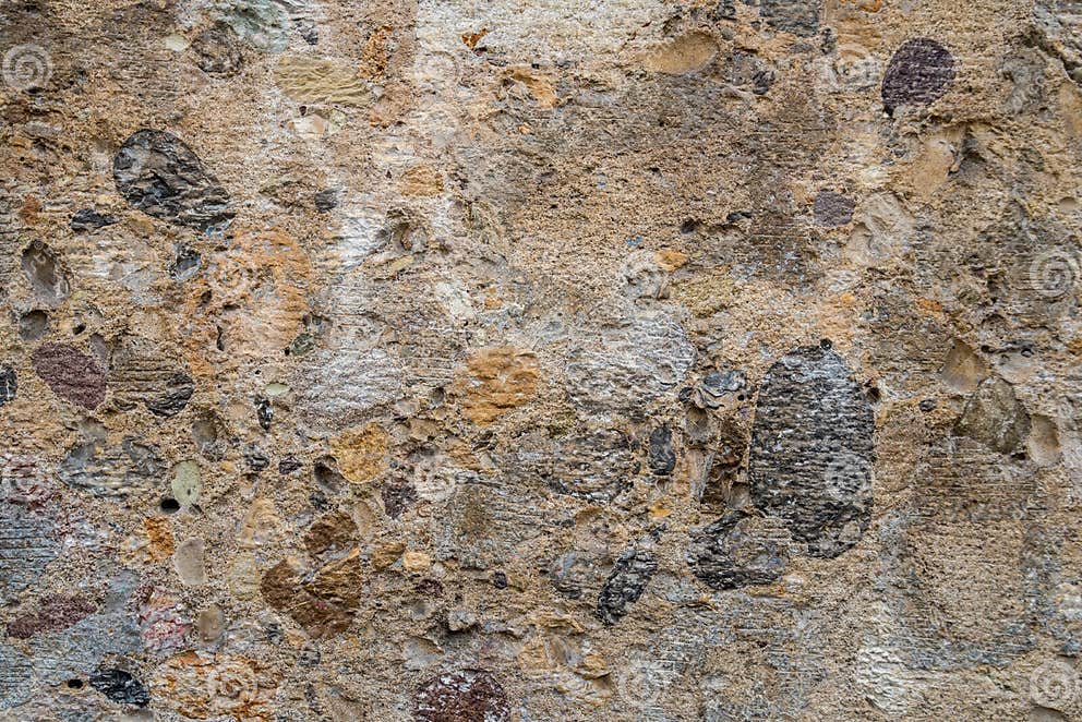 Stone Wall Background Wall Made of Cavern Rock Stock Photo - Image of ...