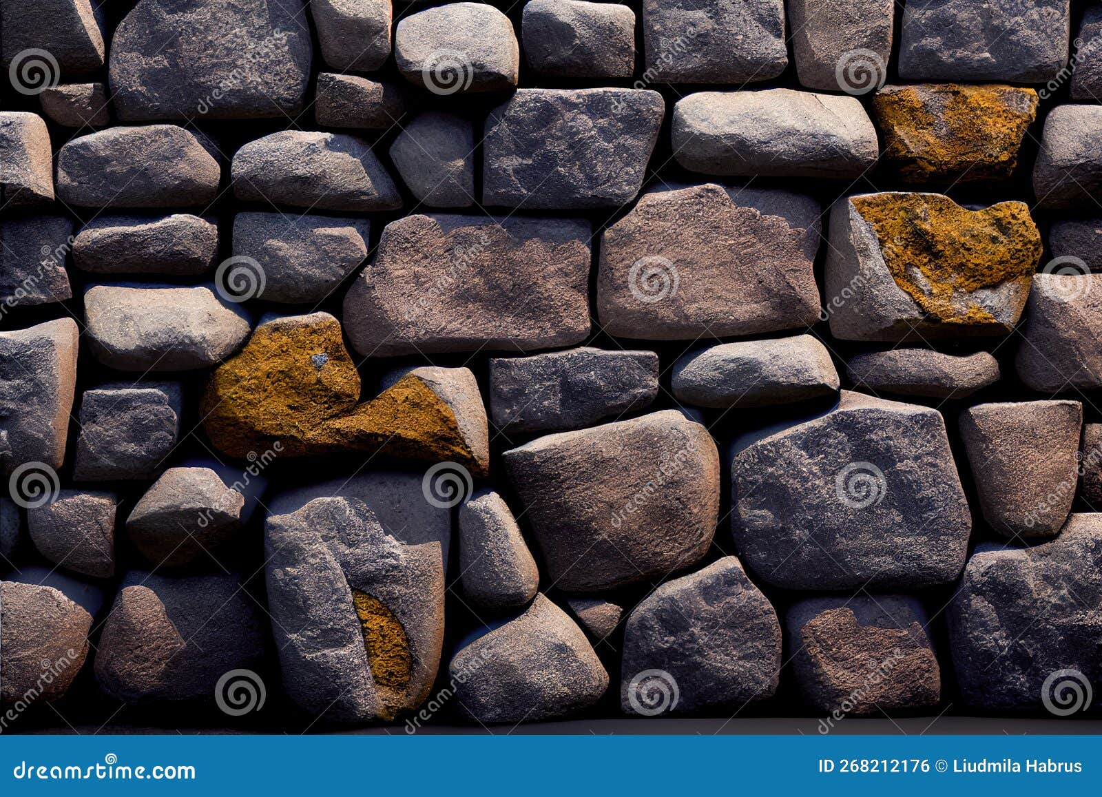 Stone Wall. Background of Stones. 3d Illustration Stock Photo - Image ...