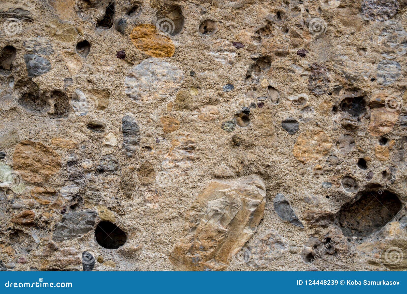 Stone Wall Background Wall Made of Cavern Rock Stock Image - Image of ...