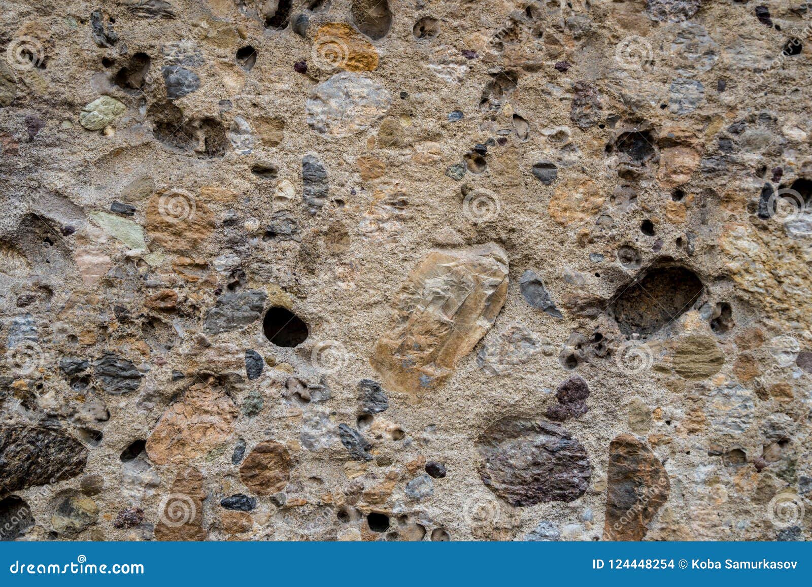 Stone Wall Background Wall Made of Cavern Rock Stock Photo - Image of ...
