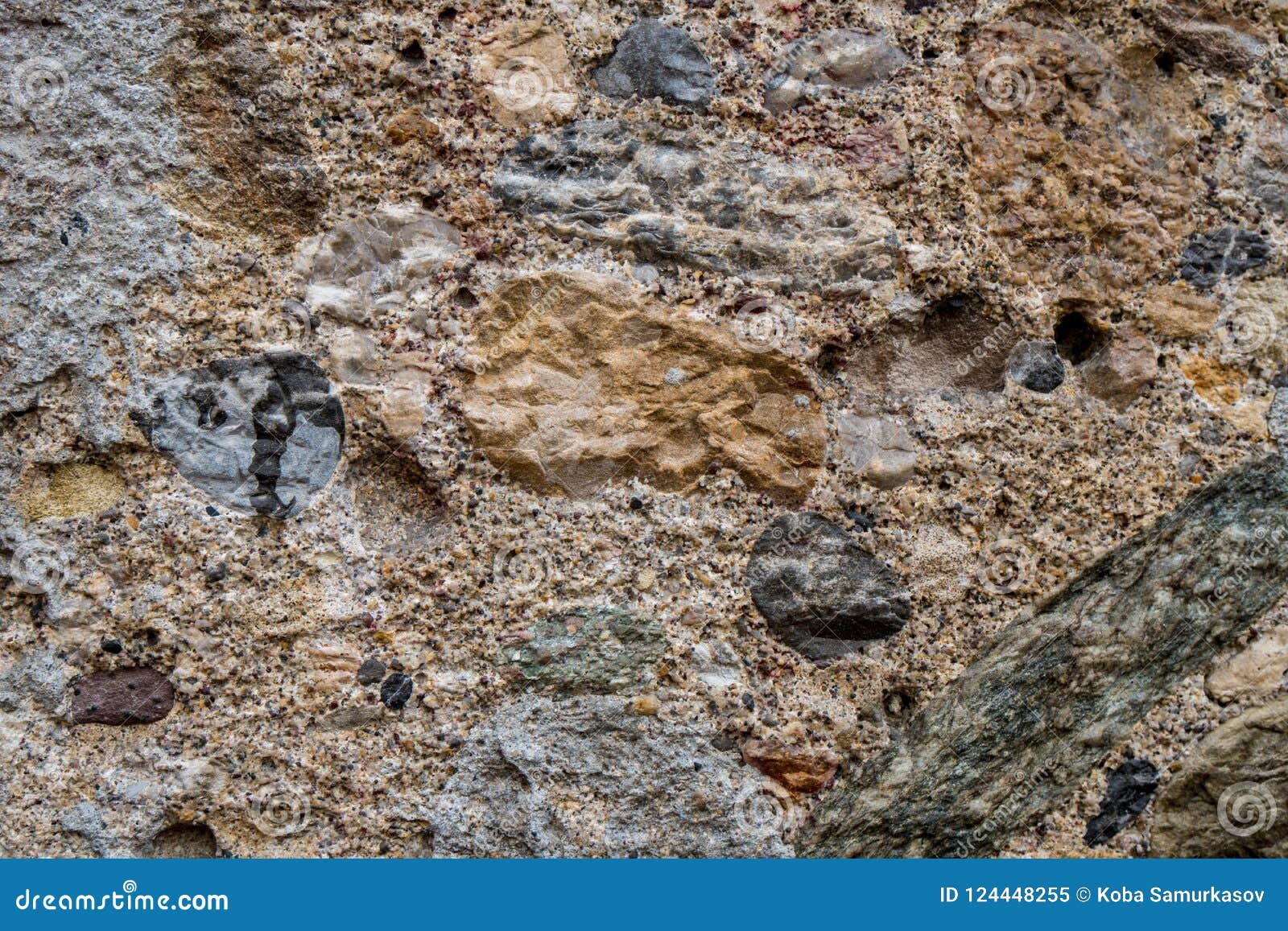 Stone Wall Background Wall Made of Cavern Rock Stock Image - Image of ...