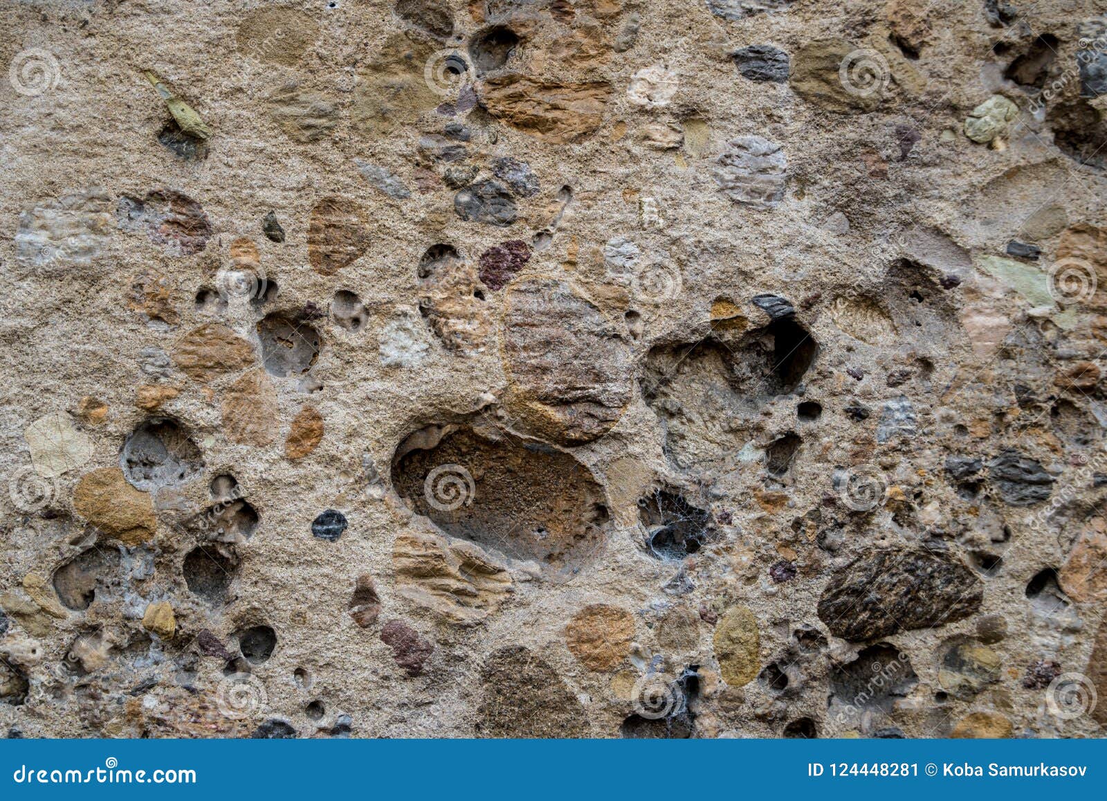 Stone Wall Background Wall Made Of Cavern Rock Stock Image - Image of ...