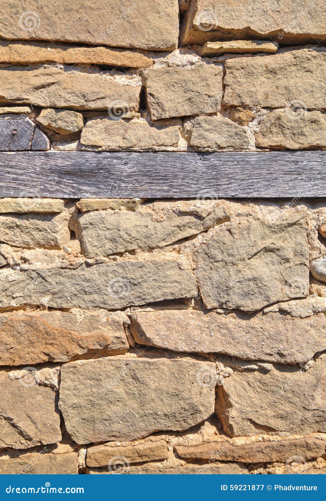Stone Wall Background with Wooden Beams Stock Image - Image of ...