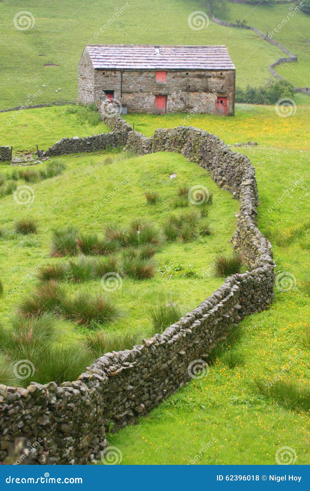 Stone wall and barn stock photo. Image of english, europe - 62396018