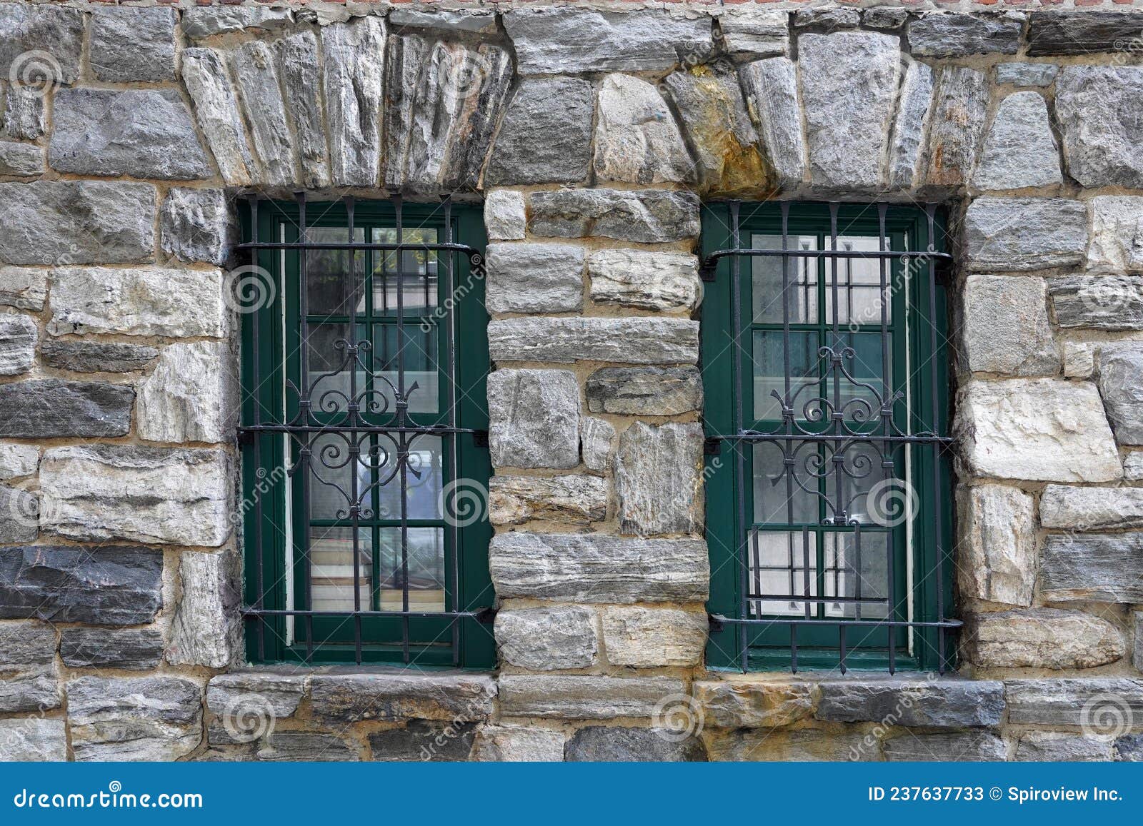 Barred Windows On A High Security Prison Building Royalty-Free Stock ...