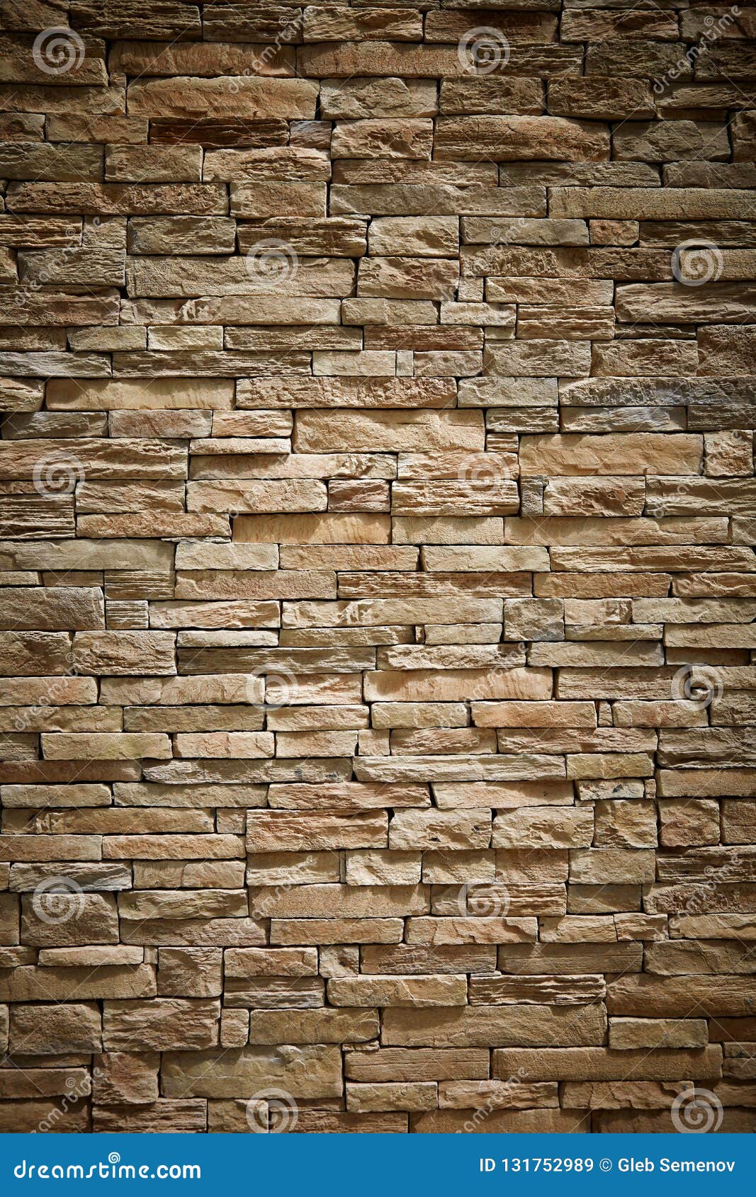 Wall of Stone Beige Surface Bricks As a Background. Stock Image - Image ...