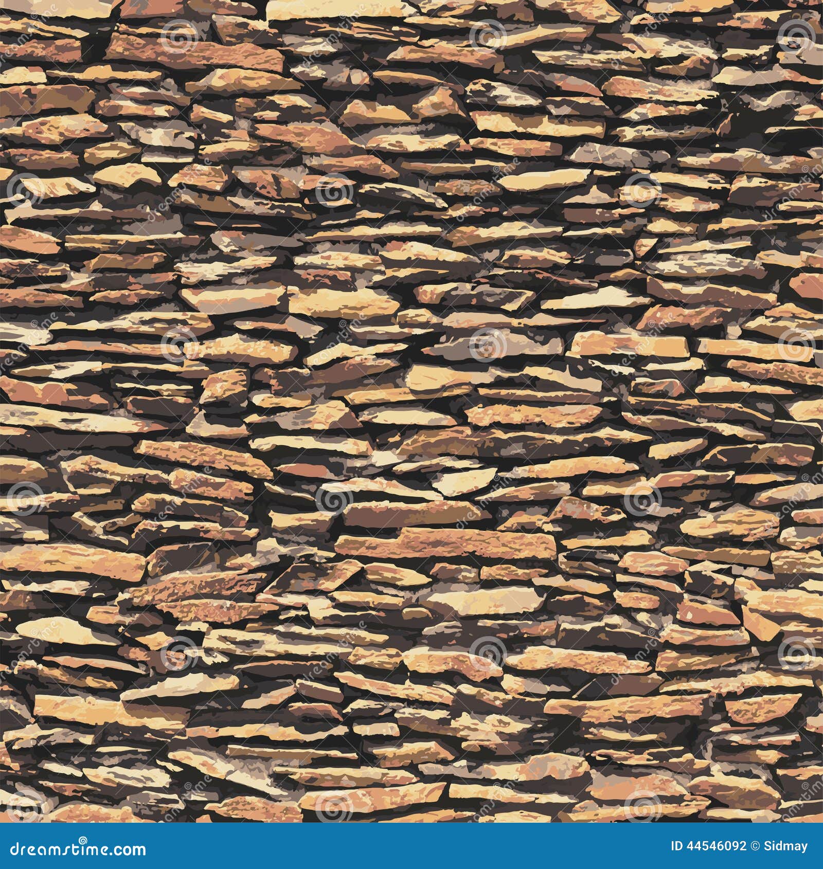 Stone Wall, Brown Relief Texture with Shadow Stock Vector ...