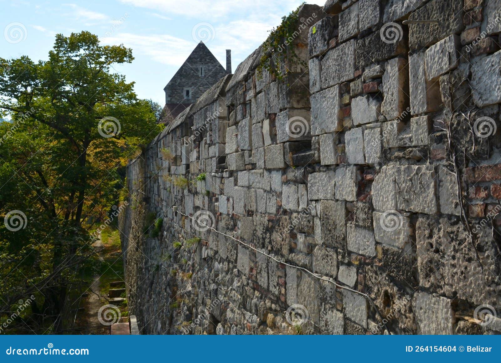 The Stone Wall of the Buda Castle in Budapest Stock Photo - Image of ...