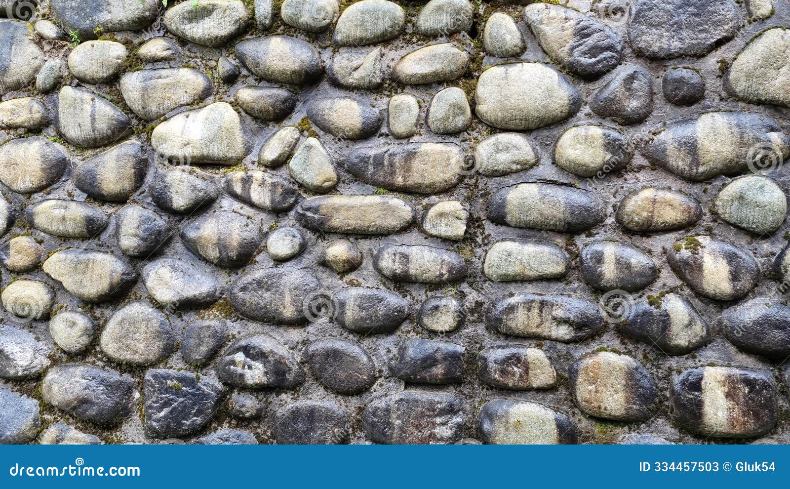 Stone Wall Built from Natural Stone Washed by Rain Stock Image - Image ...