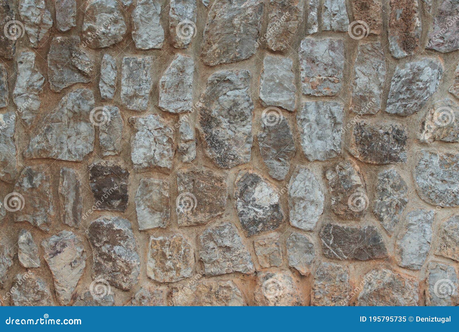 Stone Wall Built with Stones of Different Sizes Stock Image - Image of ...