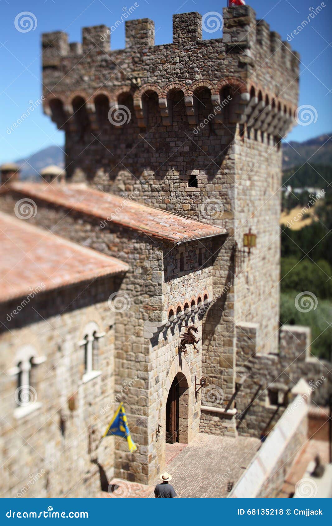 Stone Wall Castle with a Large Tower. Stock Photo - Image of brick ...