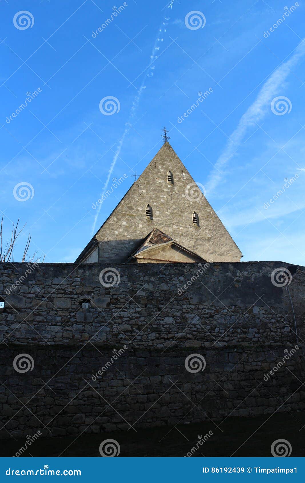 Stone Wall with Church in Rust Stock Image - Image of oesterreich ...