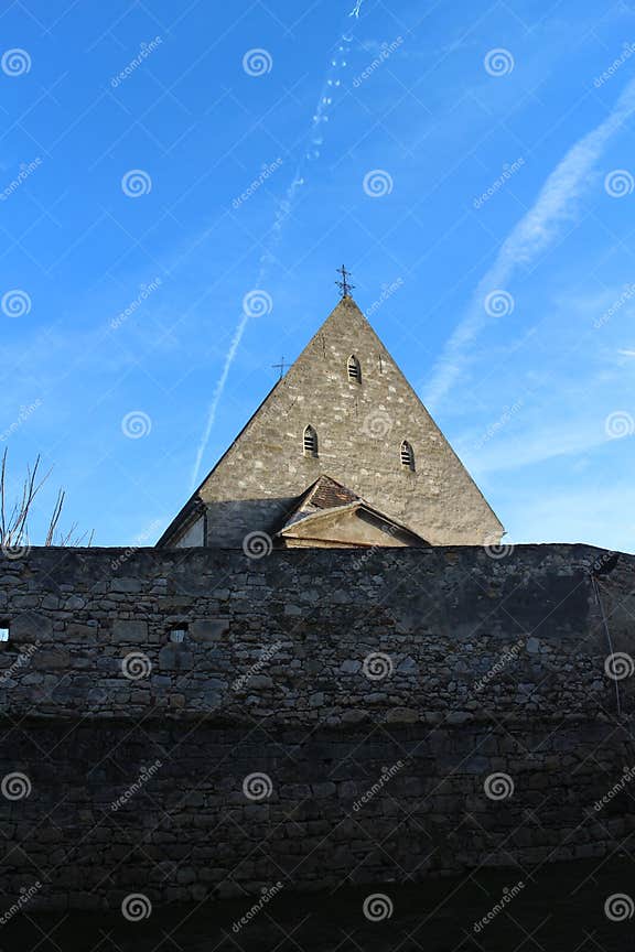 Stone Wall with Church in Rust Stock Image - Image of oesterreich ...