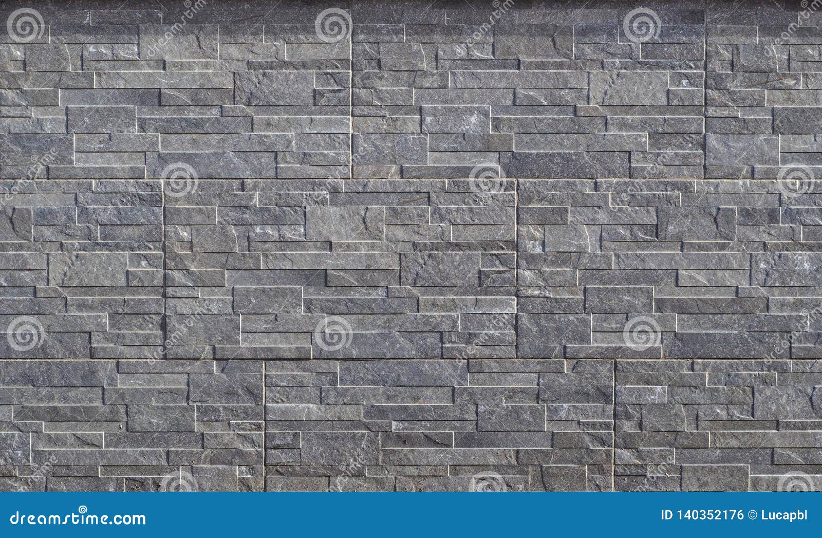 Stone Wall Cladding Made of Embossed Horizontal Gray Stripes of Rock ...