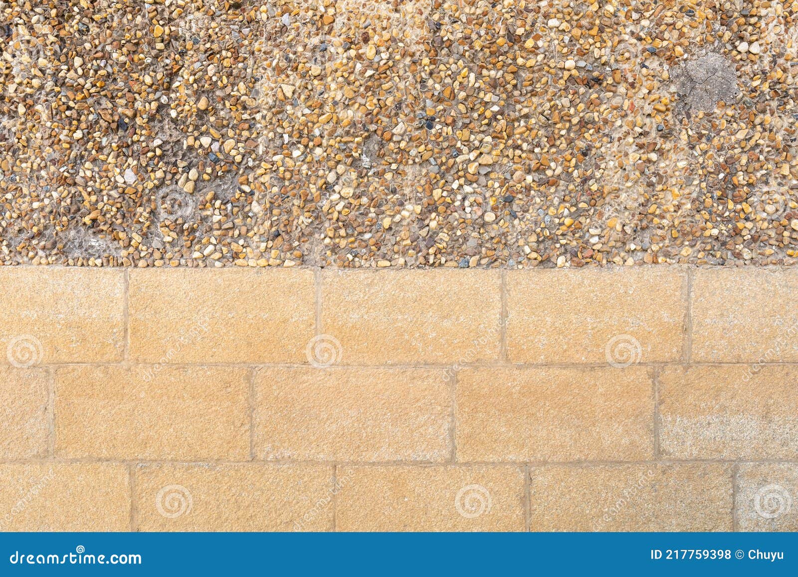 Stone Wall and Cobblestone Covered Stock Photo - Image of cement ...