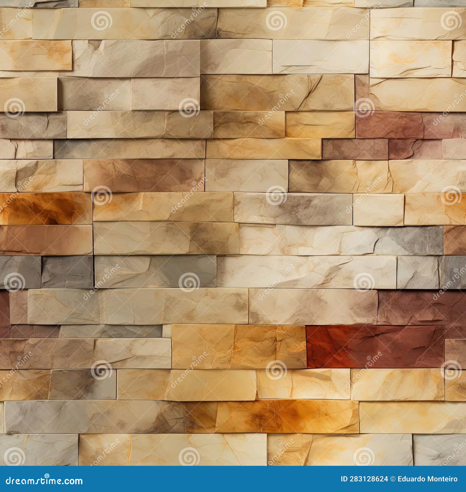 Stone Wall with Color-patterned Tiles for a Rustic and Multilayered ...