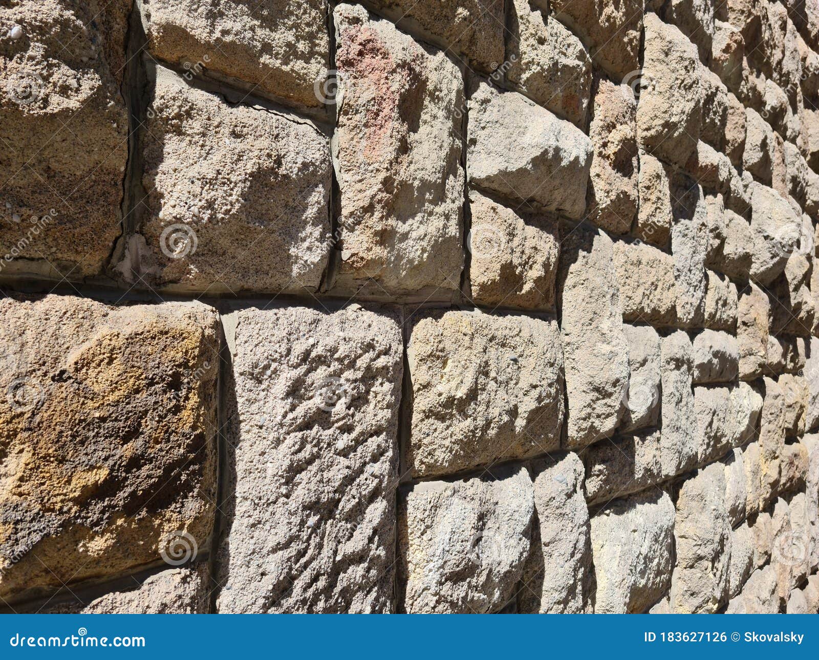Stone Wall with Concrete, Empty Background Stock Photo - Image of ...