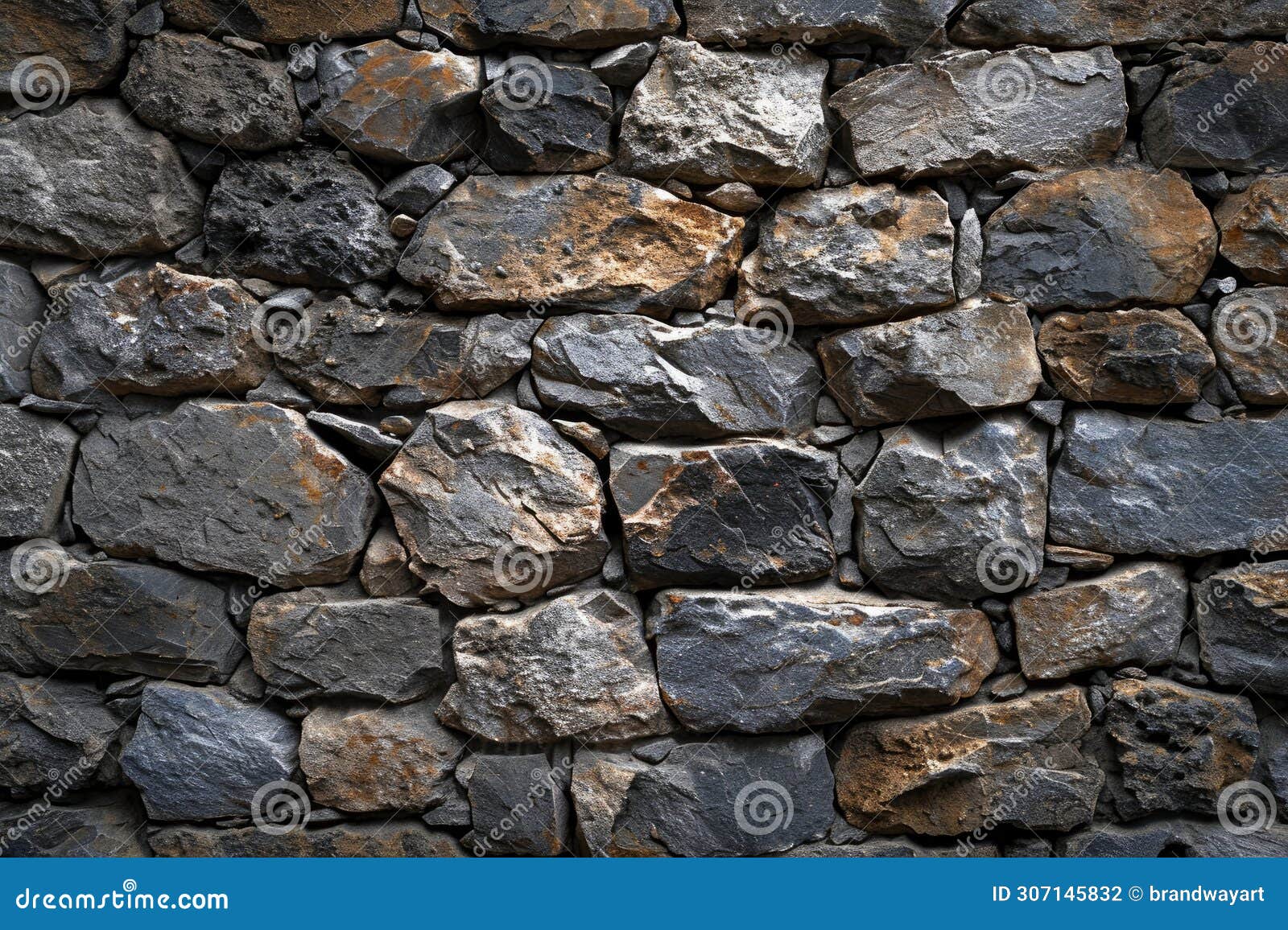 Stone Wall Constructed of Rocks Stock Illustration - Illustration of ...