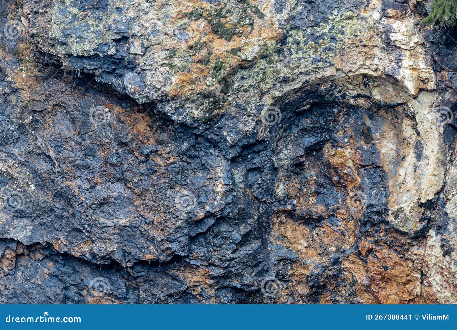 Stone Wall Containing Minerals Stock Image - Image of design, abstract ...