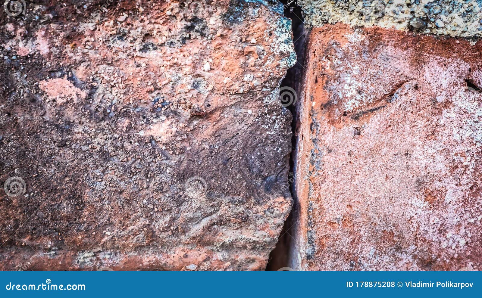 Stone Wall with a Crack. Texture for Designer Stock Photo - Image of ...