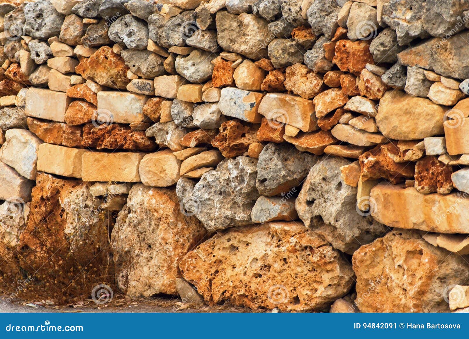 Stone Wall in Different Colors. Stock Image - Image of build ...
