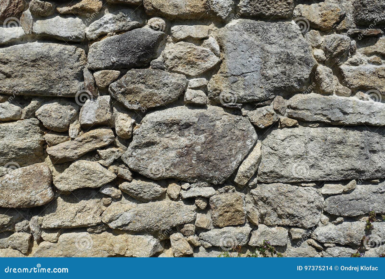Stone Wall Different Types and Sizes of Stones Background Stock Photo ...