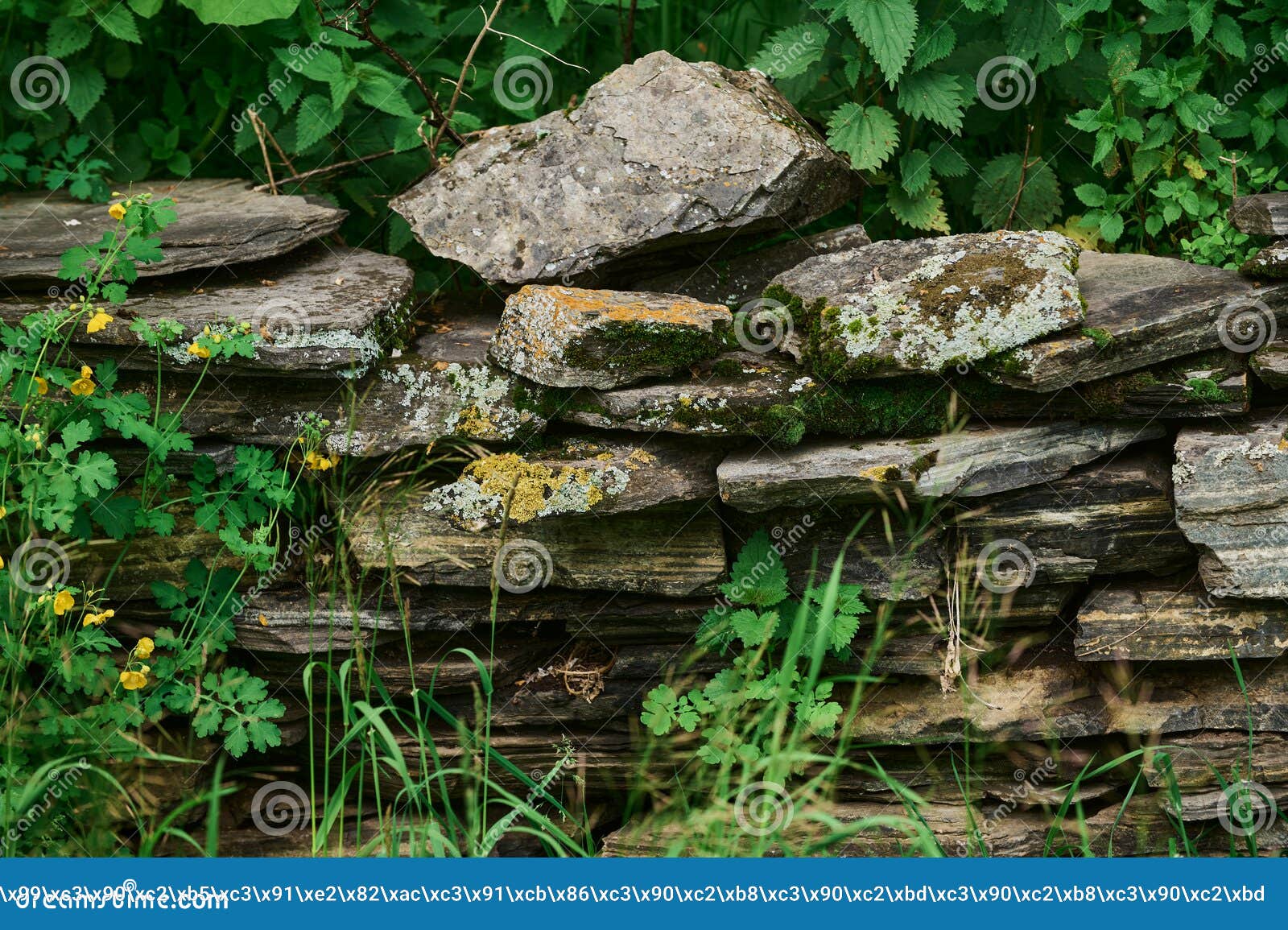 Stone Wall Dry Masonry. Historical Monument. Example of Dry Stone ...