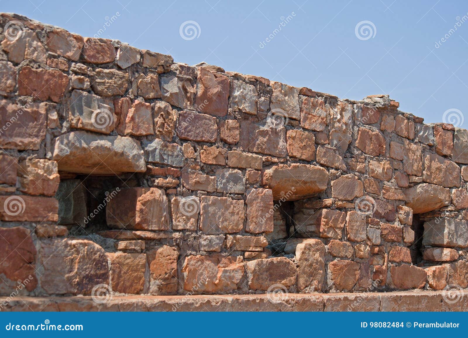 STONE WALL of FORT in RUINS Stock Photo - Image of stone, decaying ...