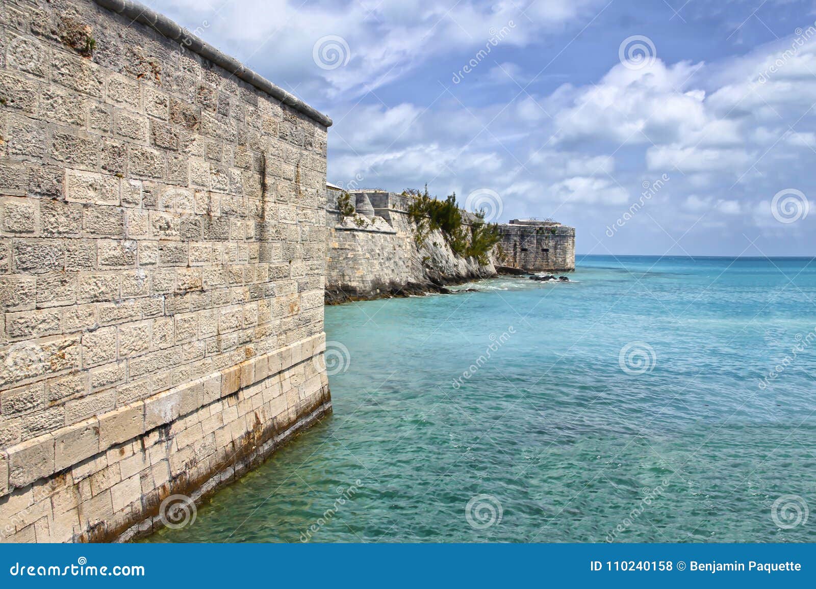 Stone Wall of a Fort by the Sea in Bermuda Stock Photo - Image of wall ...