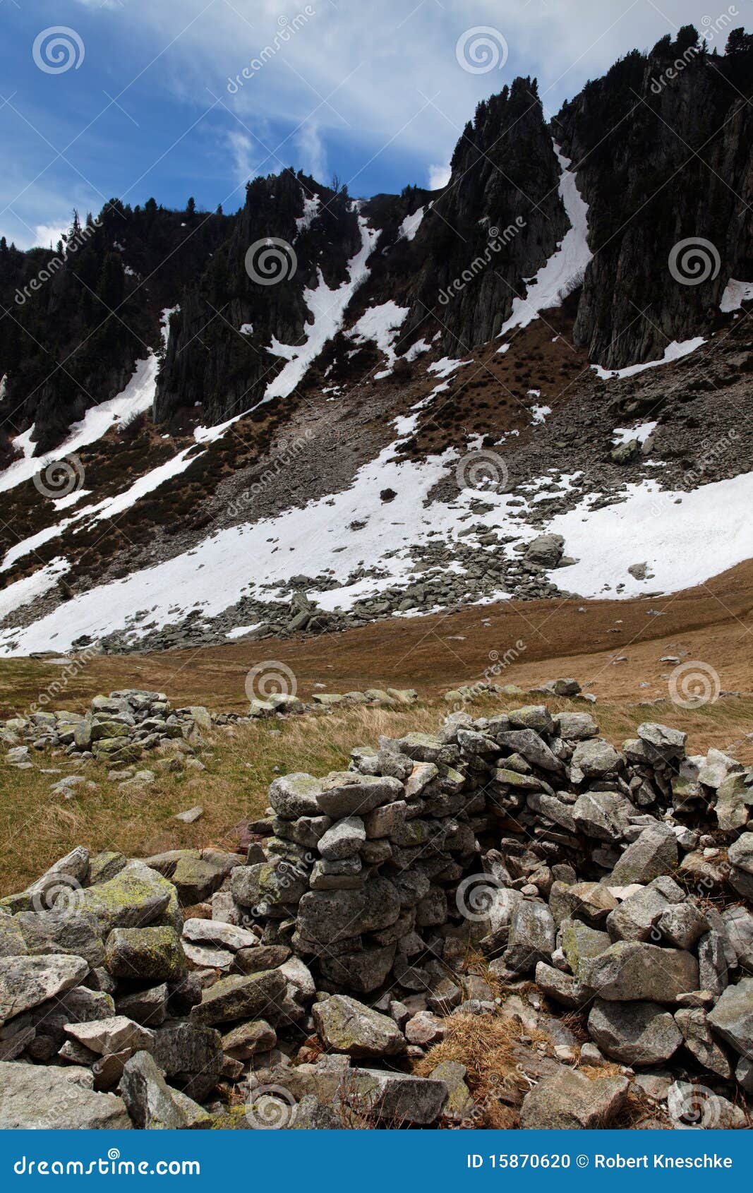Stone wall in French Alps stock photo. Image of wall - 15870620