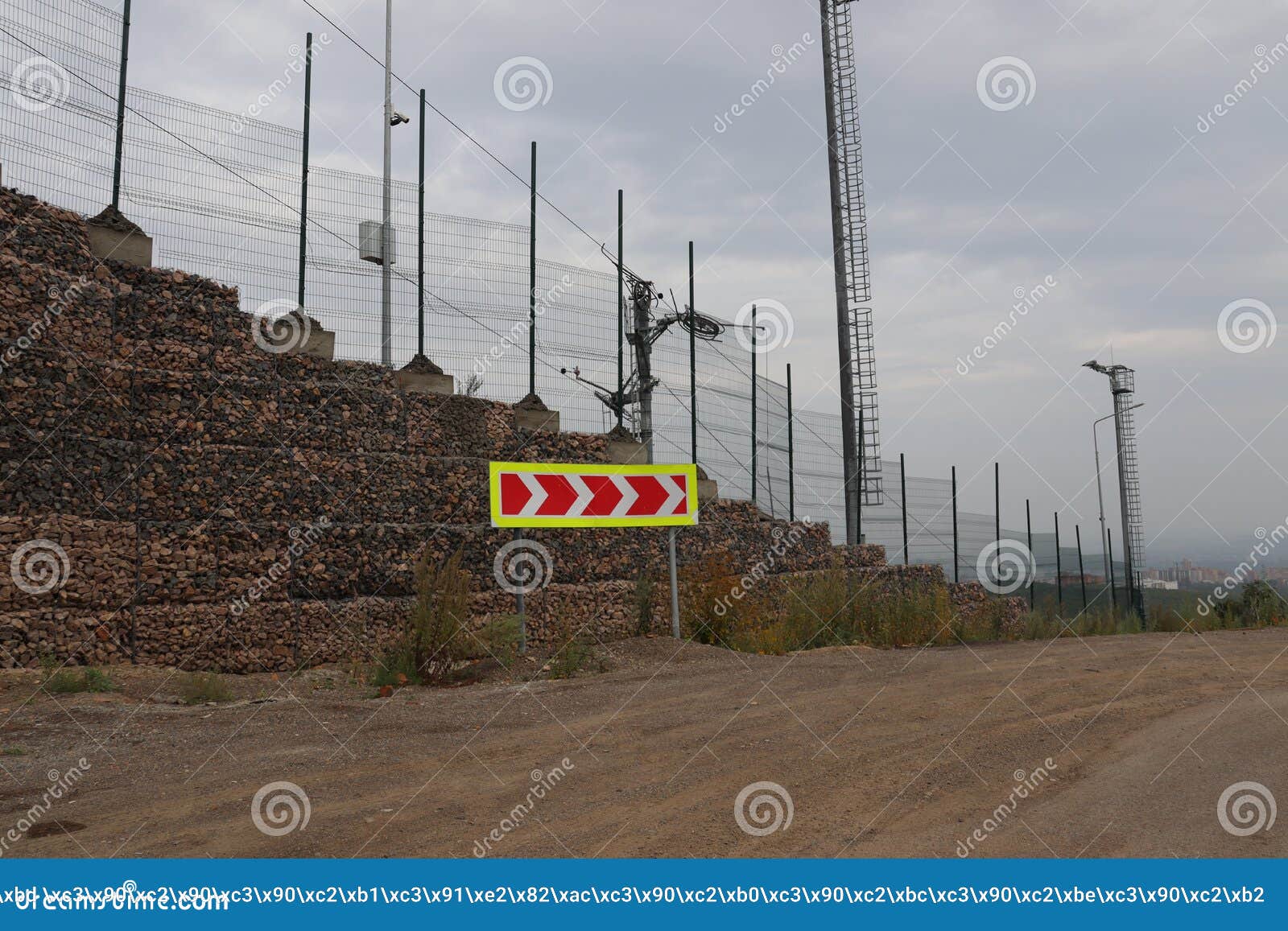 Stone Wall. Ground Reinforcement Structure. Stock Image - Image of ...