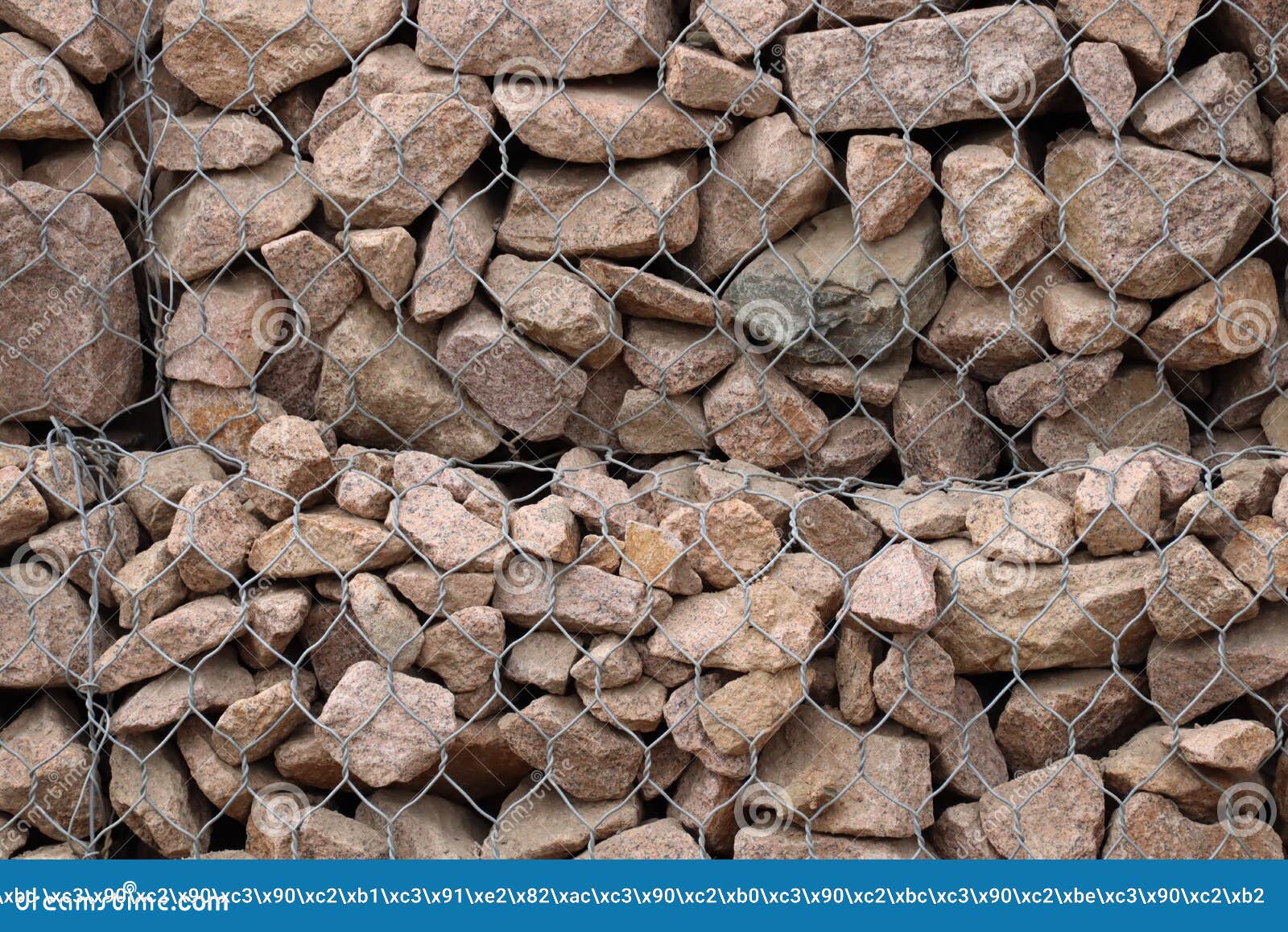 Stone Wall. Ground Reinforcement Structure. Stock Image - Image of ...