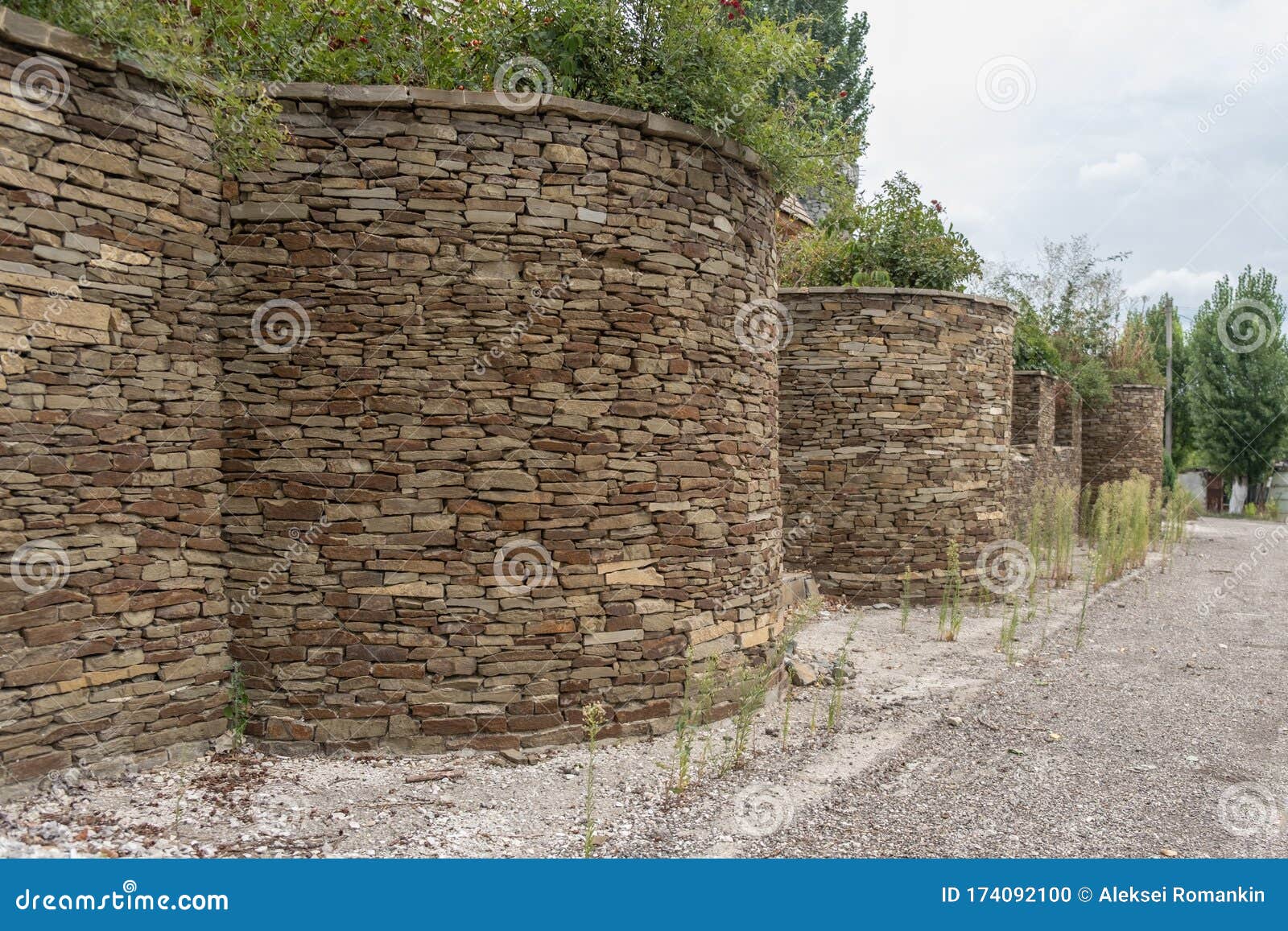 Stone Wall. Hand Made Stone Constructions Stock Photo - Image of modern ...