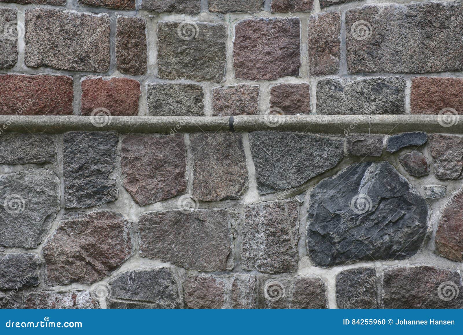Stone Wall with an Horizontal Edge and Two Styles Stock Photo - Image ...