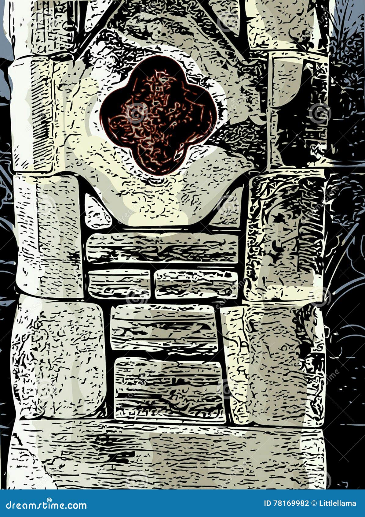 Stone Wall illustrated stock illustration. Illustration of stone - 78169982