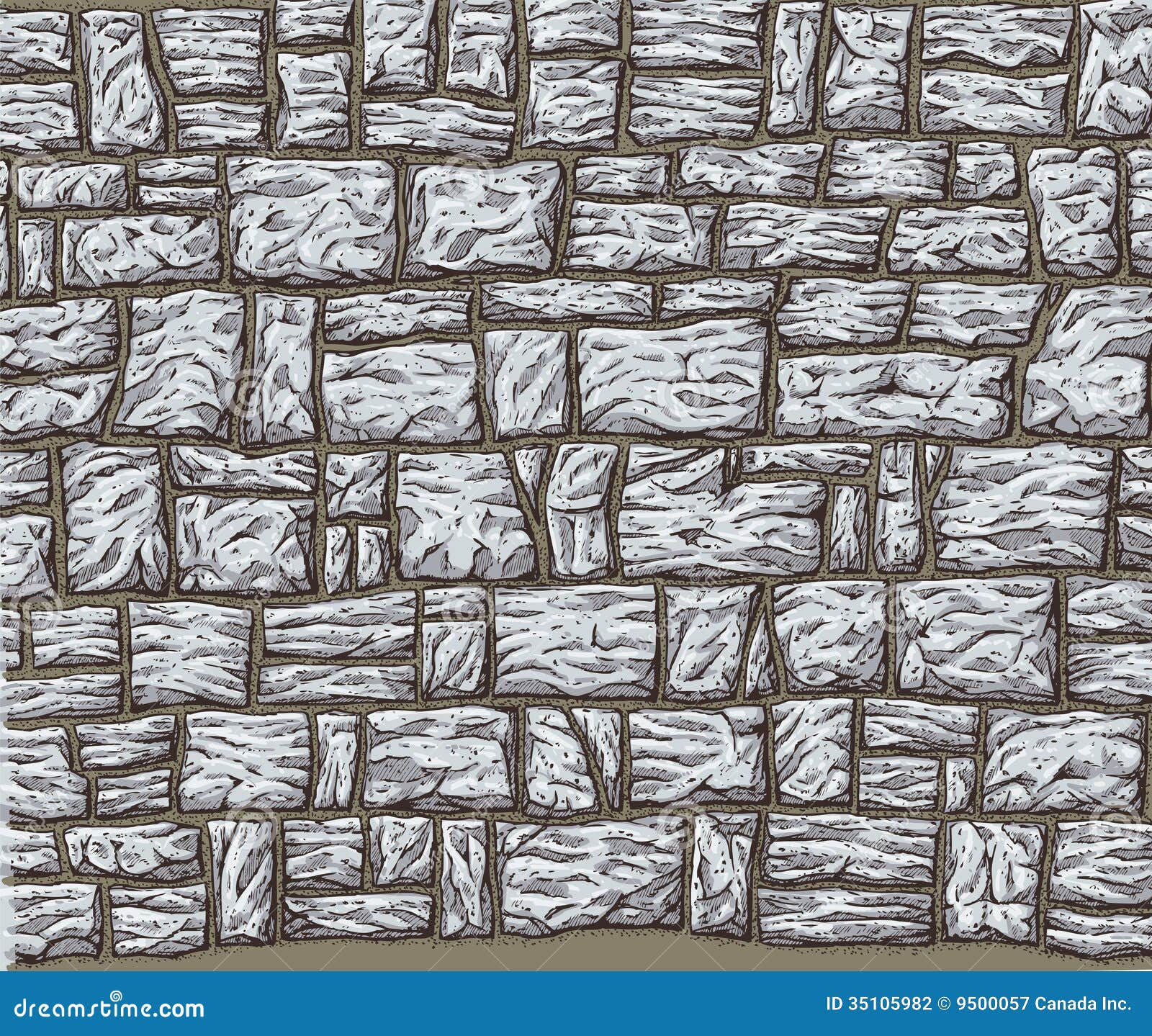 Stone Wall stock vector. Illustration of wall, bricks - 35105982