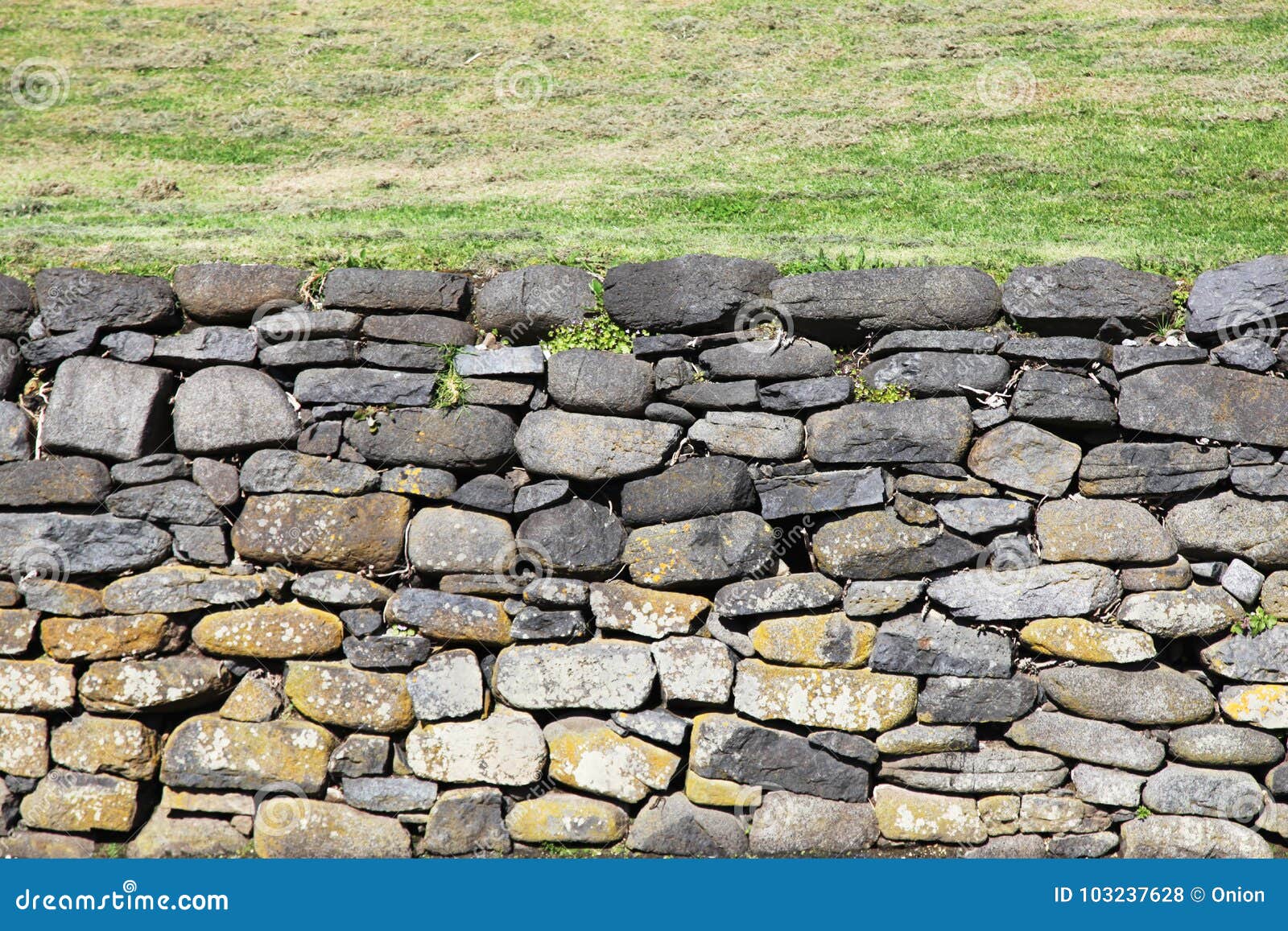 Stone Wall with Irregular Shapes Stock Photo - Image of background ...
