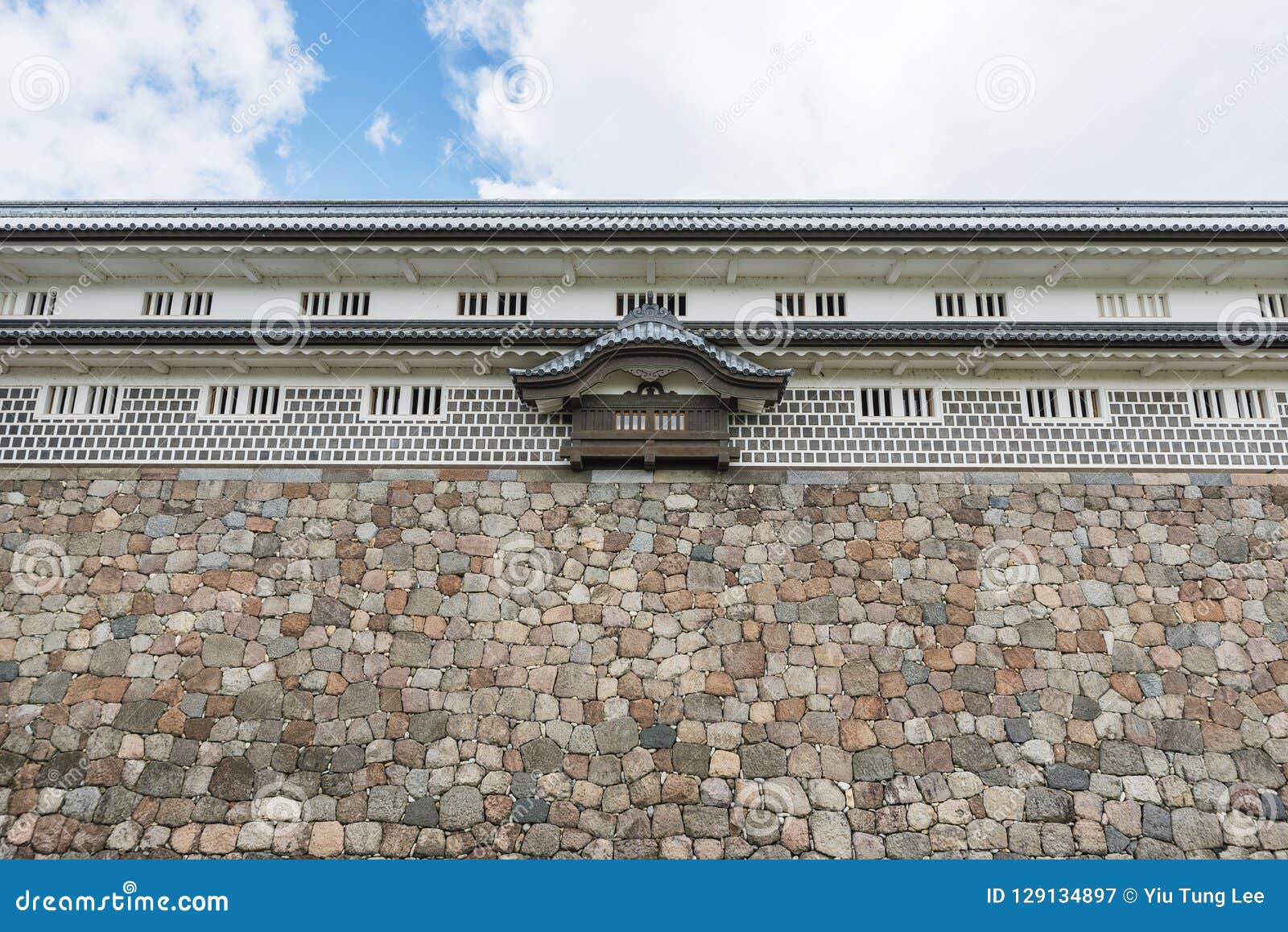 Stone wall in Japan stock image. Image of ishikawa, landscape - 129134897